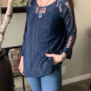 Sundance | Tops | Sundance Blue Lace Tunic With Camisole | Poshmark